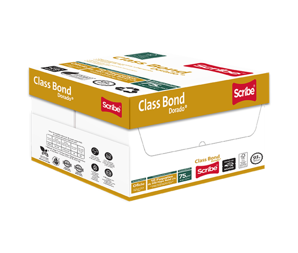 Papel bond Class Bond Dorado® tamaño oficio color blanco 500 hojas - Scribe