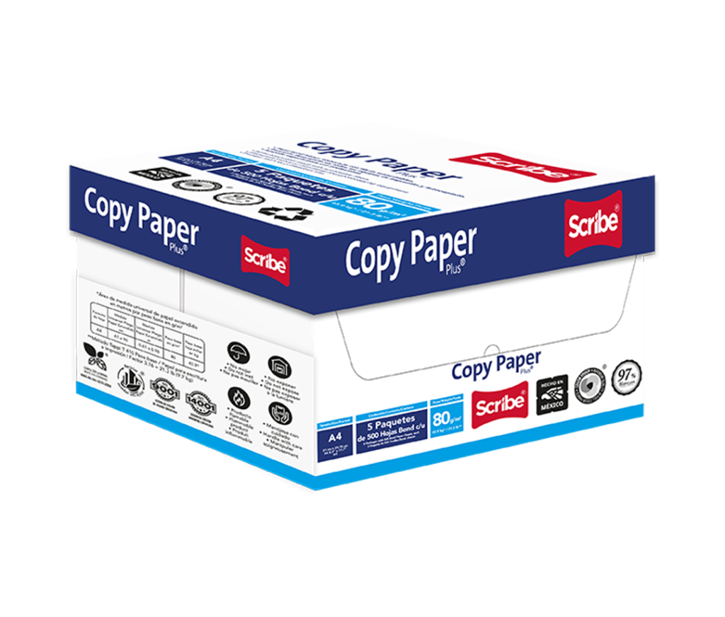 Papel bond Copy Paper Plus® tamaño A4 color blanco 500 hojas - Scribe