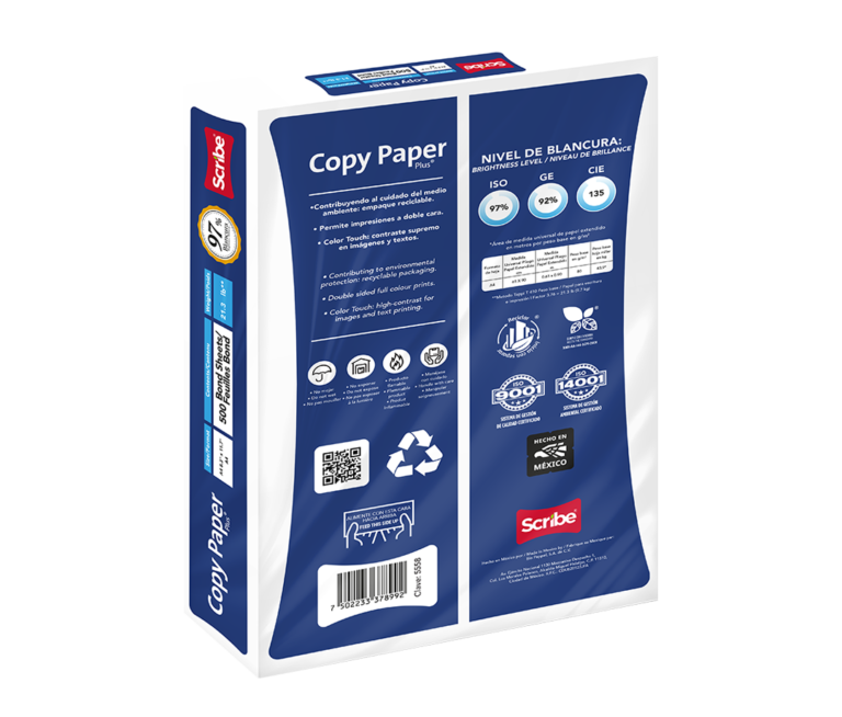 Papel bond Copy Paper Plus® tamaño A4 color blanco 500 hojas - Scribe