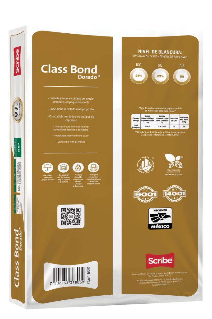 Papel bond Class Bond Dorado® legal color blanco 500 hojas - Scribe