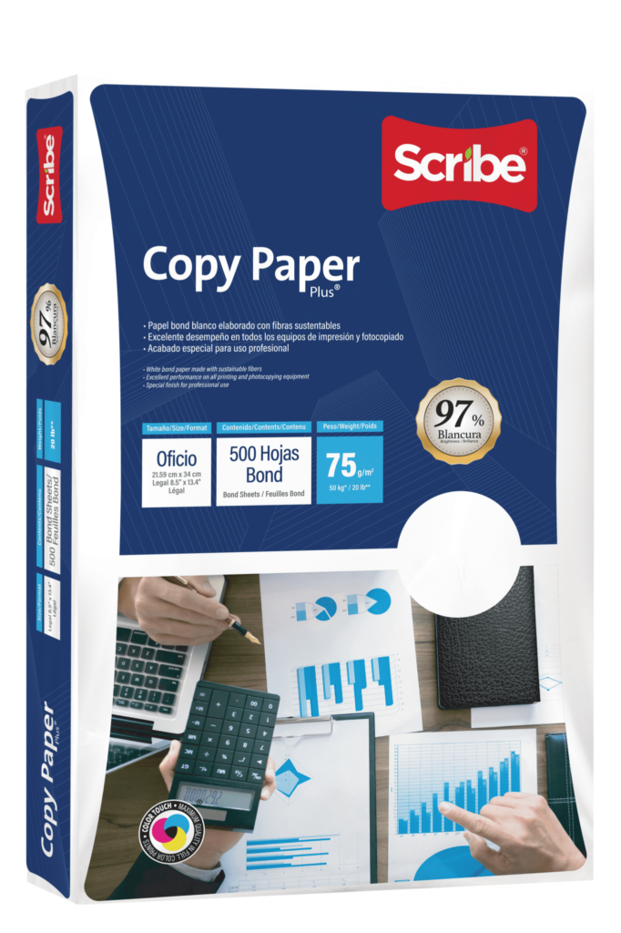Papel bond Copy Paper Plus® tamaño oficio color blanco 500 hojas - Scribe