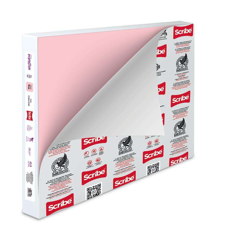 Cartulinas Expression® 50x65 color rosa 100 hojas - Scribe