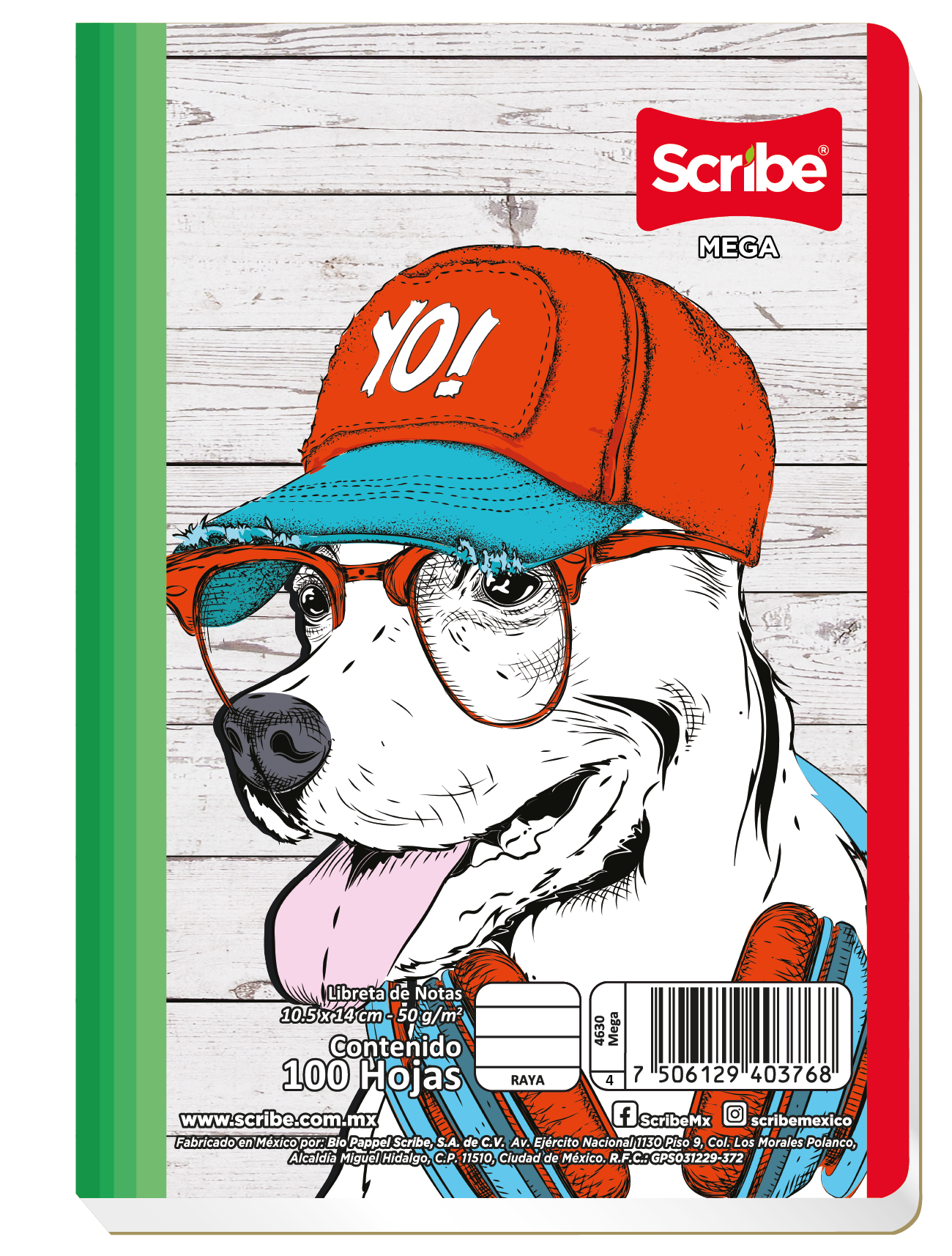 Cuaderno de raya Mega libreta de notas pegado 100 hojas | Scribe