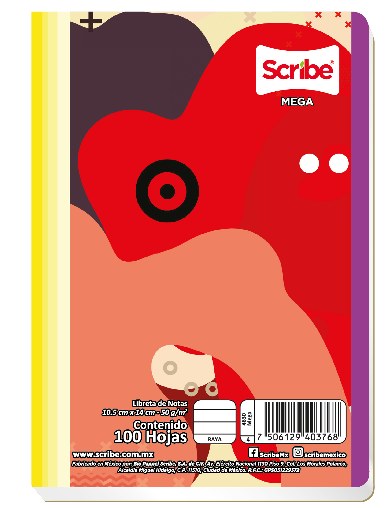 Cuaderno de raya Mega libreta de notas pegado 100 hojas | Scribe