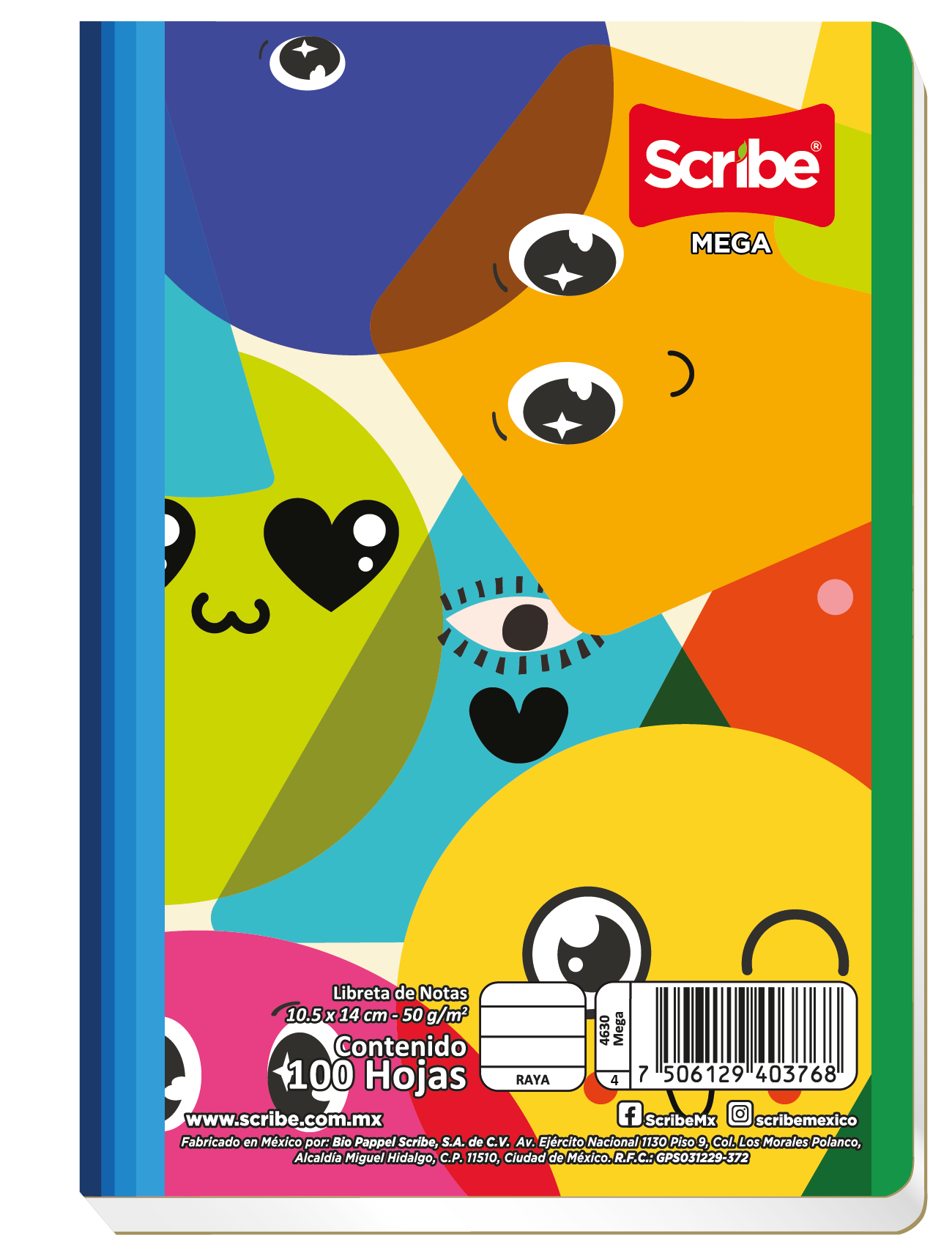 Cuaderno de raya Mega libreta de notas pegado 100 hojas | Scribe