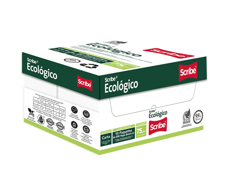 Papel bond Scribe® Ecológico tamaño carta color blanco 500 hojas - Scribe